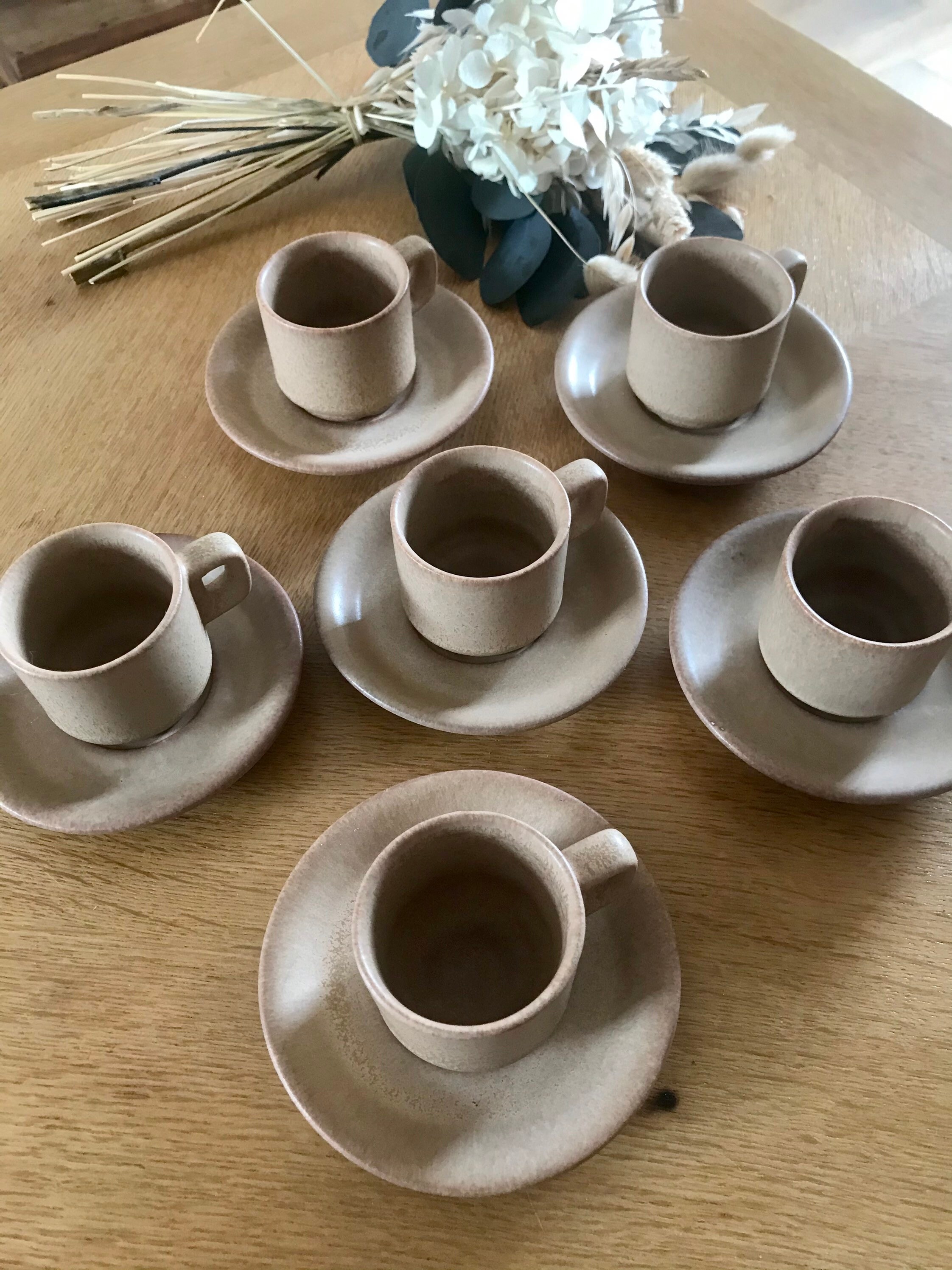 Stoneware Coffee Cups and Saucer - Etsy Hong Kong