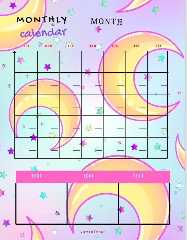Printable Moon Planner, Weekly, Daily Planner, PDF Download Anime ...