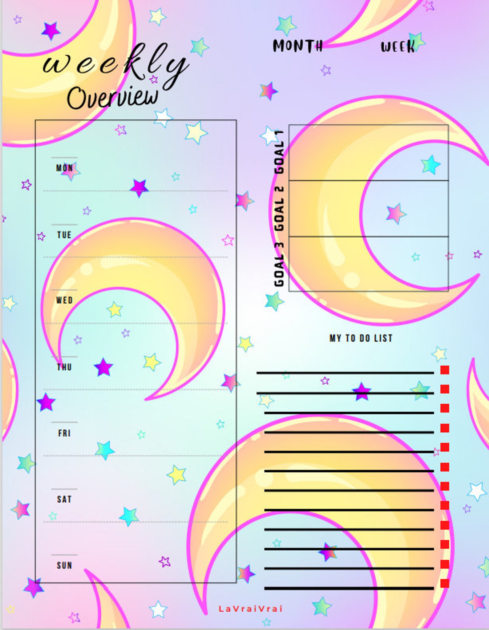 Printable Moon Planner, Weekly, Daily Planner, PDF Download Anime ...