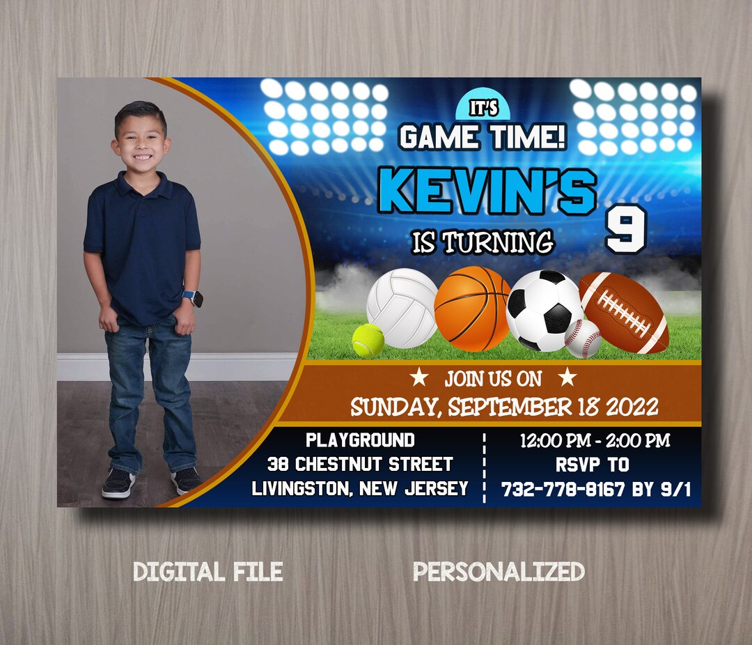 Sport Birthday Invitation, Sport Invitation, Sport Birthday Party ...