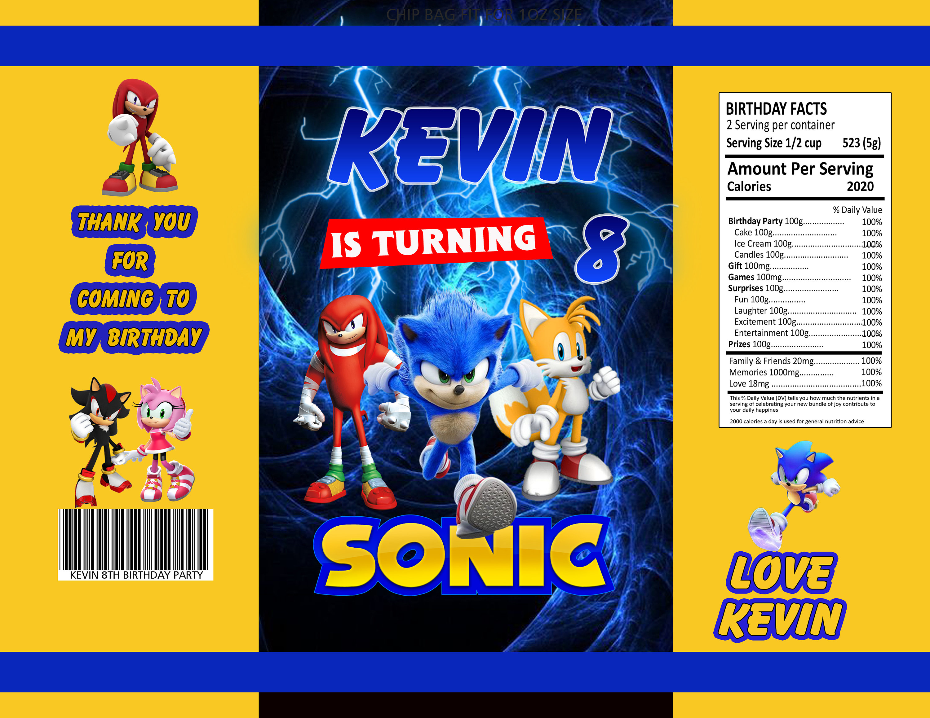 Sonic Chip Bags Sonic Birthday Chip Bag Sonic Party Chip - Etsy Canada