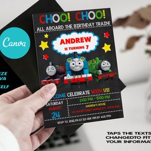 Editable Thomas the Train Birthday Invitation Template, Thomas and ...