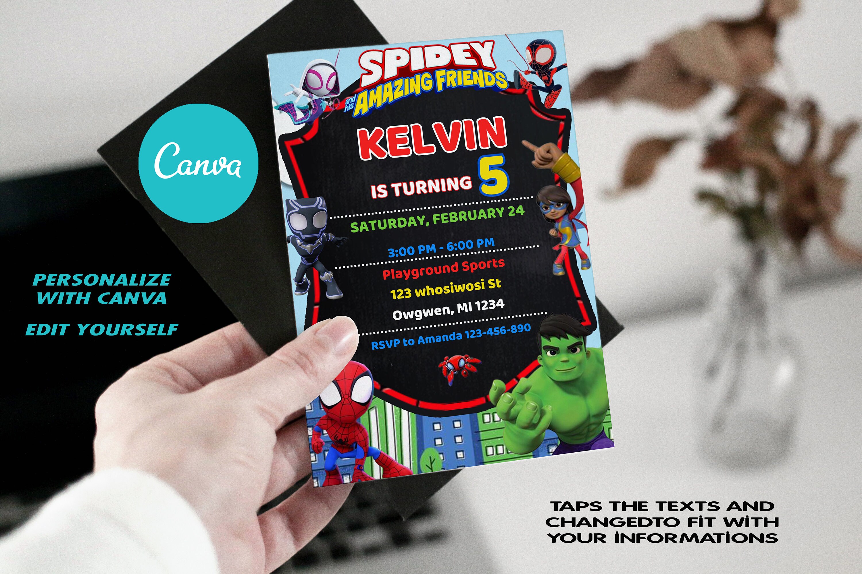 Editable Spidey and Friends Birthday Invitation (digital) - Etsy