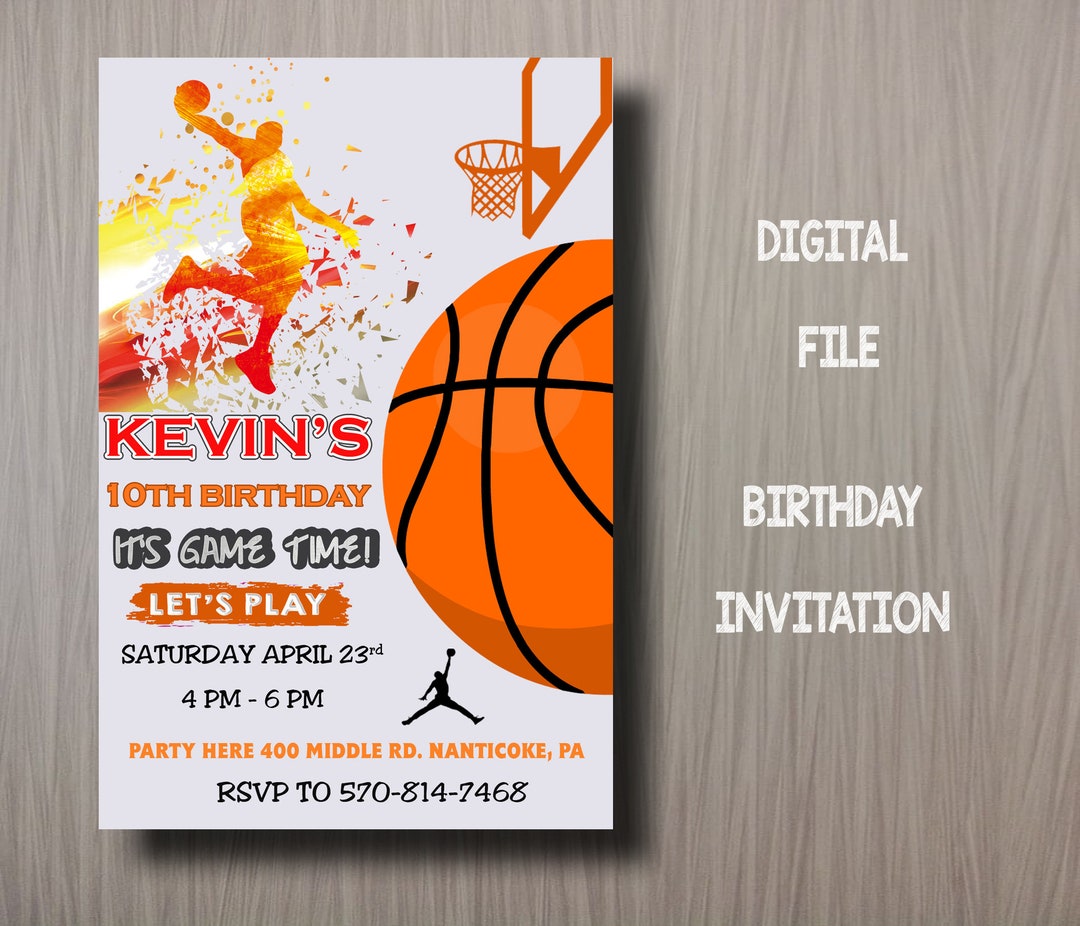 Basketball Birthday Invitation, Basketball Invitation, Basketball Party ...