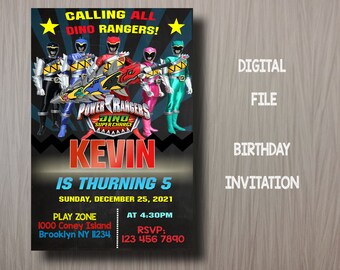 Power Ranger Birthday Invite | Etsy