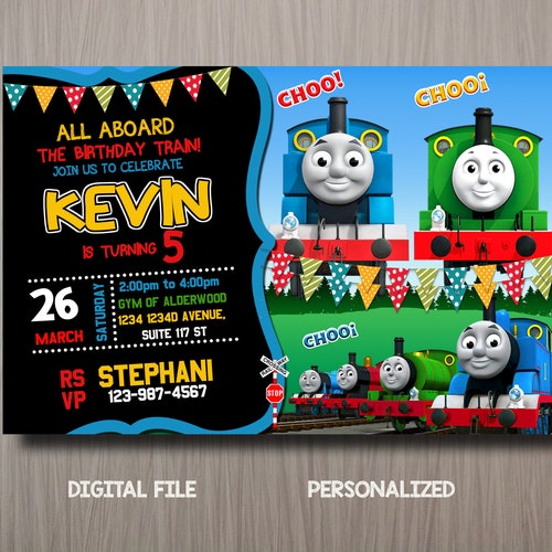 Thomas the Train Birthday Invitation Thomas Invitation - Etsy
