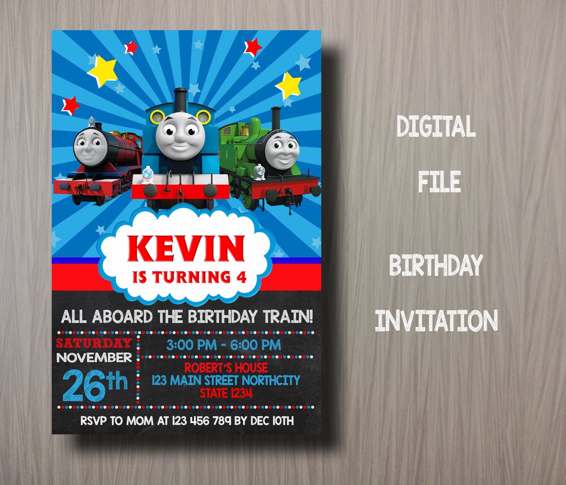 Thomas the Train Birthday Invitation Thomas Invitation - Etsy