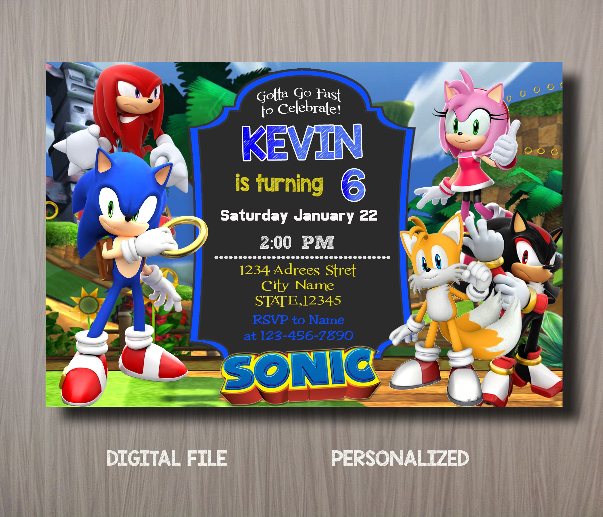 Paper Invitations & Announcements Invitations Sonic invitation,kids ...