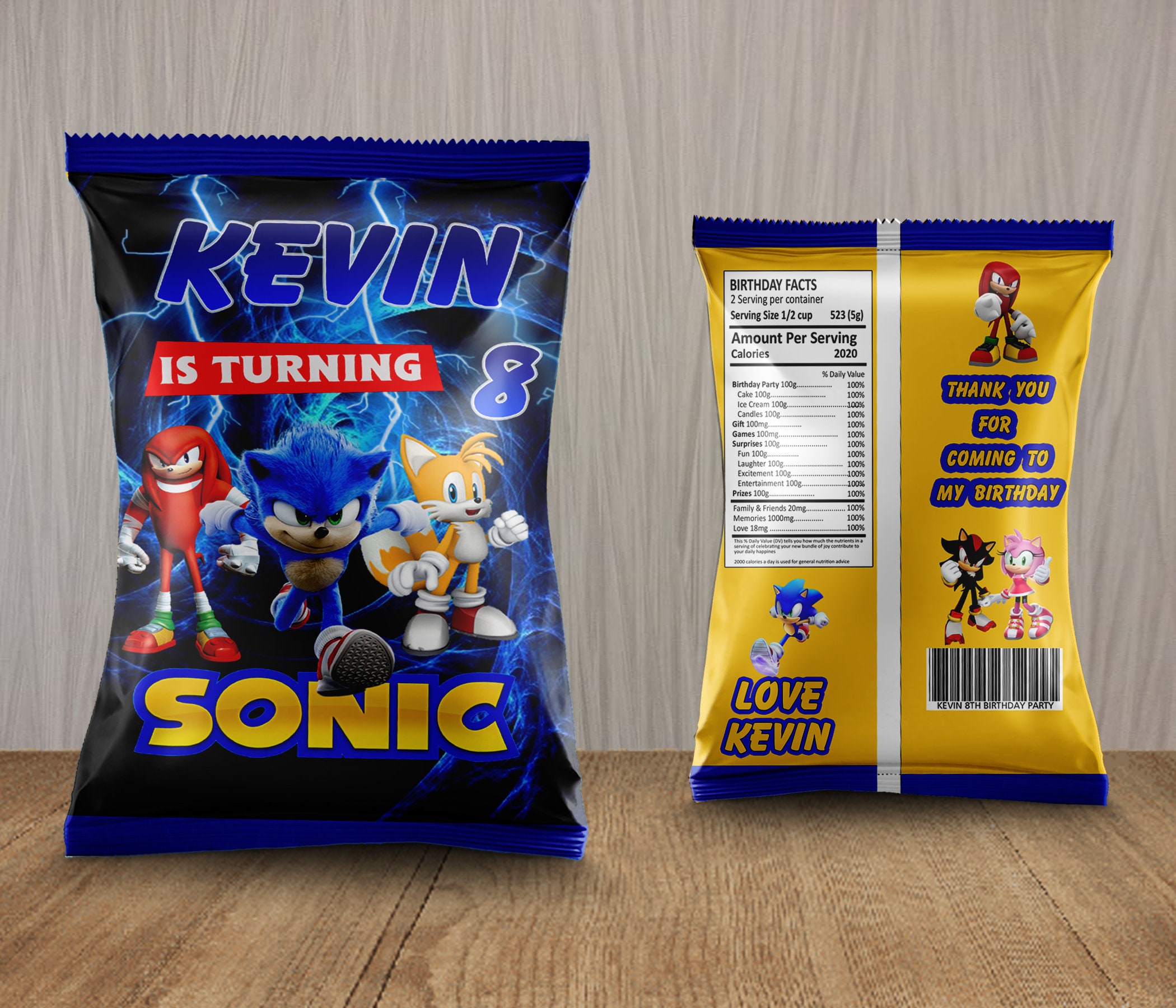 Sonic Chip Bags Sonic Birthday Chip Bag Sonic Party Chip - Etsy