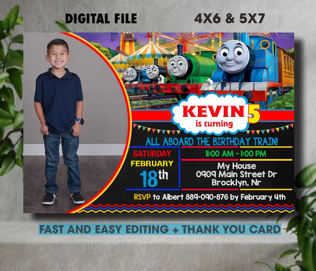 Train Birthday Invitation, Train Party Invite, Train Invitations, the ...
