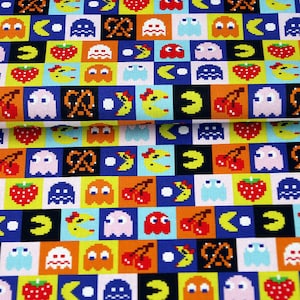 Classic Game Fabric 80’s Arcade Game Fabric Retro Arcade Games Fabric ...