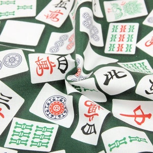 Classic Game Fabric Mahjong Tiles Games Fabric Cotton Fabric by the ...