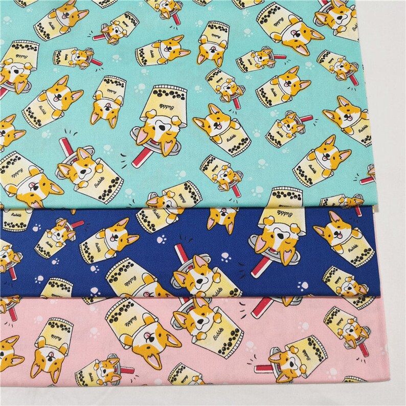 Dog Fabric Welsh Corgi Fabric Shiba Fabric Golden Retriever Fabric Cute ...