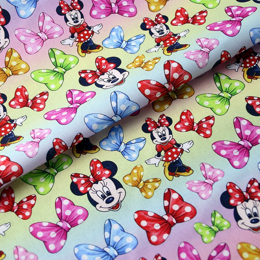 Disney Cotton Fabric 44" Wide Cartoon Charactermickey Minnie Mouse ...