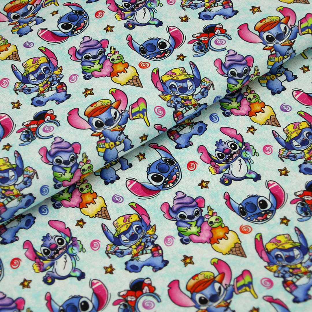 Disney Characters Fabric Stitch Fabric - Lilo & Stitch Fabric - Cartoon ...