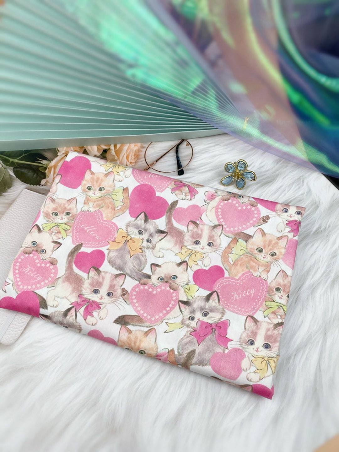 Cat Cotton Fabric Scrap,kawaii Fabric Scraps,cartoon Scrap Fabric ...