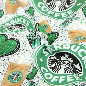 DISCOUNT Starbucks Fabric for Coffee Lover Fabric | Tarbucks Coffee ...