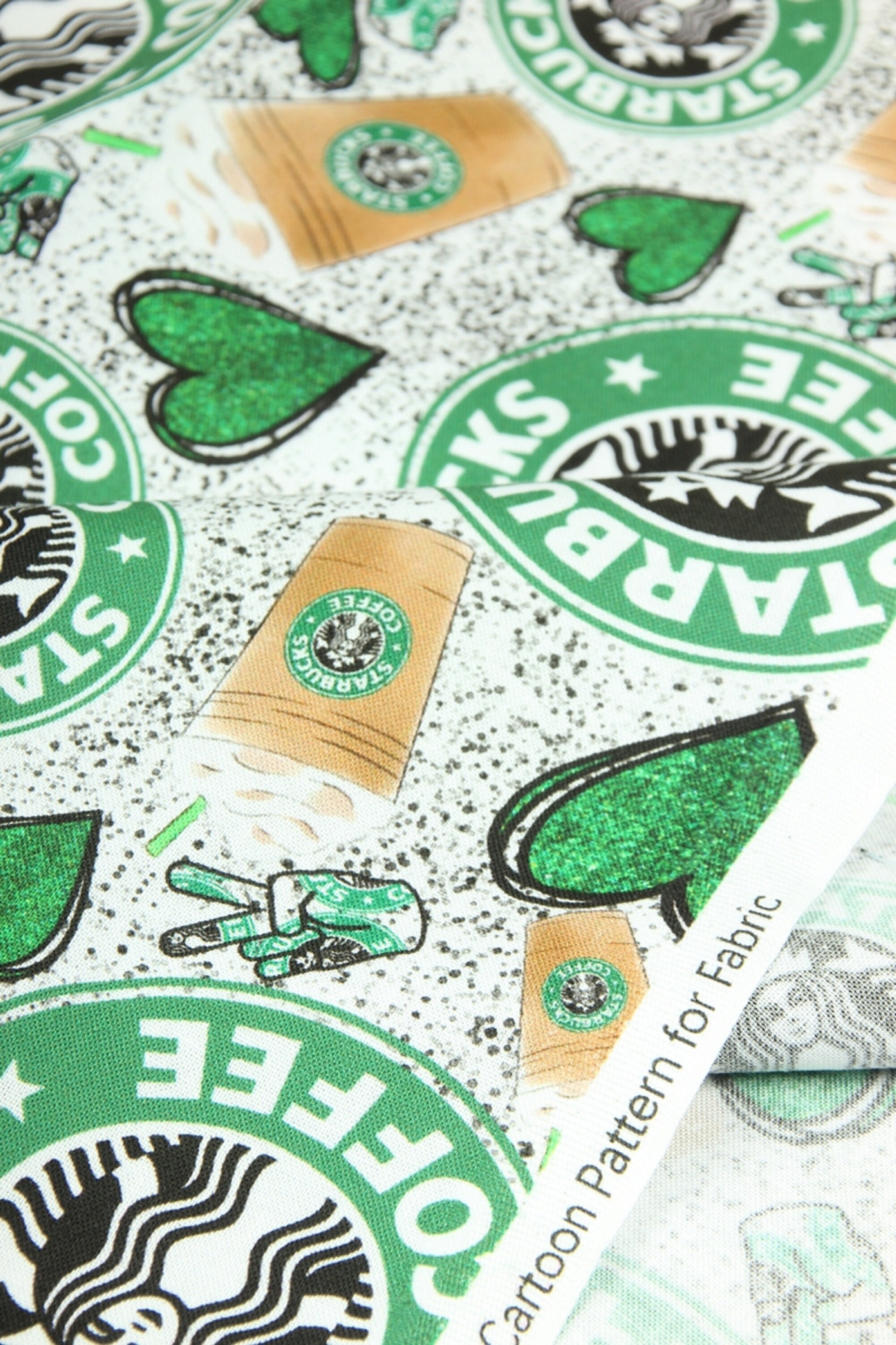 DISCOUNT Starbucks Fabric for Coffee Lover Fabric | Tarbucks Coffee ...