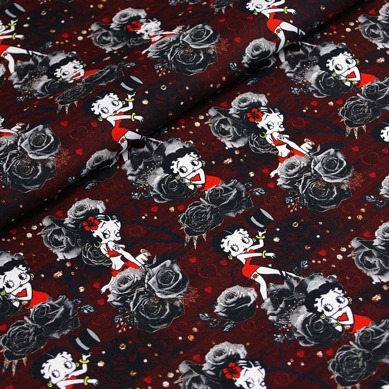 Betty Boop Fabric Jazz Age Flapper Anime Cartoon Cotton Fabric Selling ...