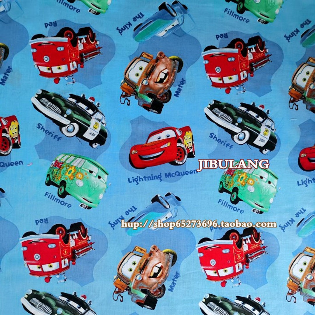 Disney Fabric Cars Fabric: Cars Fabric Lightning Mcqueen - Etsy