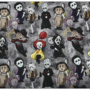 Halloween Fabric, Gothic Fabric, Jason Fabric, Freddy Fabric, Chucky ...