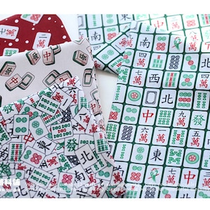 Classic Game Fabric Mahjong Tiles Games Fabric Cotton Fabric by the ...