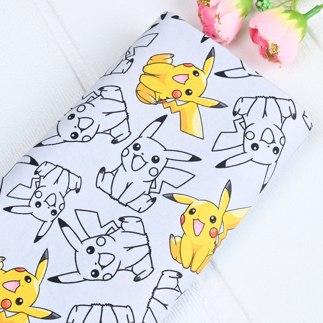 Cute Japanese Fabric, Pikachu Fabric, Korea Anime Fabric, 100% Cotton ...