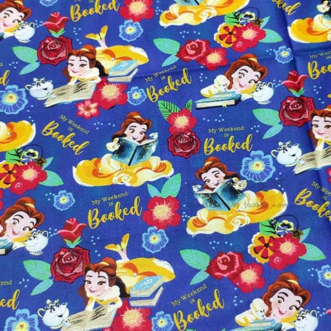Disney Princess Fabric - Princess Aurora Snow White Jasmine Ariel Belle ...