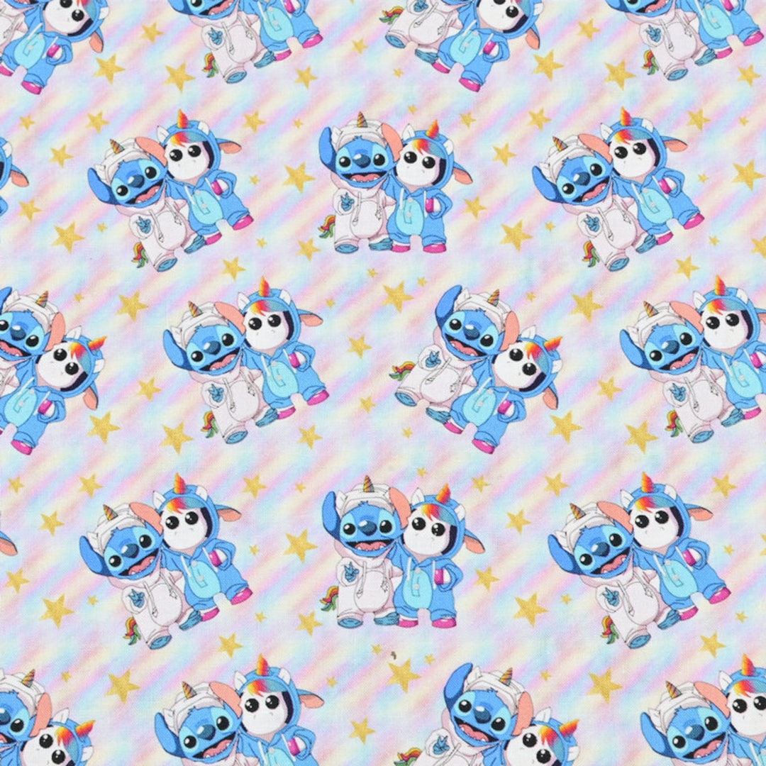 Disney Characters Fabric Stitch Fabric - Lilo & Stitch Fabric - Cartoon ...