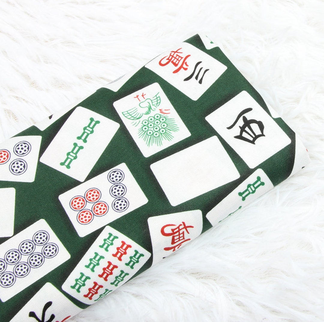 Classic Game Fabric Mahjong Tiles Games Fabric Cotton Fabric by the ...