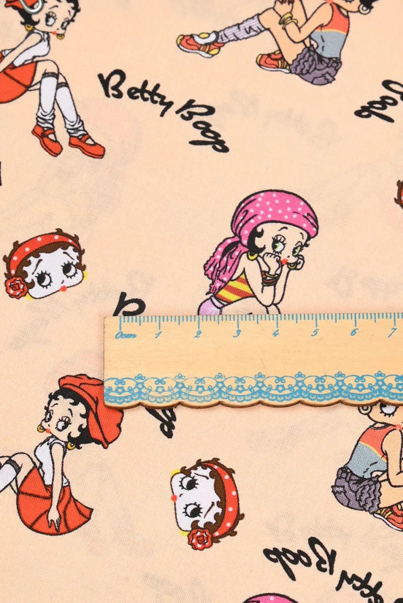 Betty Boop Fabric Jazz Age Flapper Anime Cartoon Cotton Fabric Selling ...