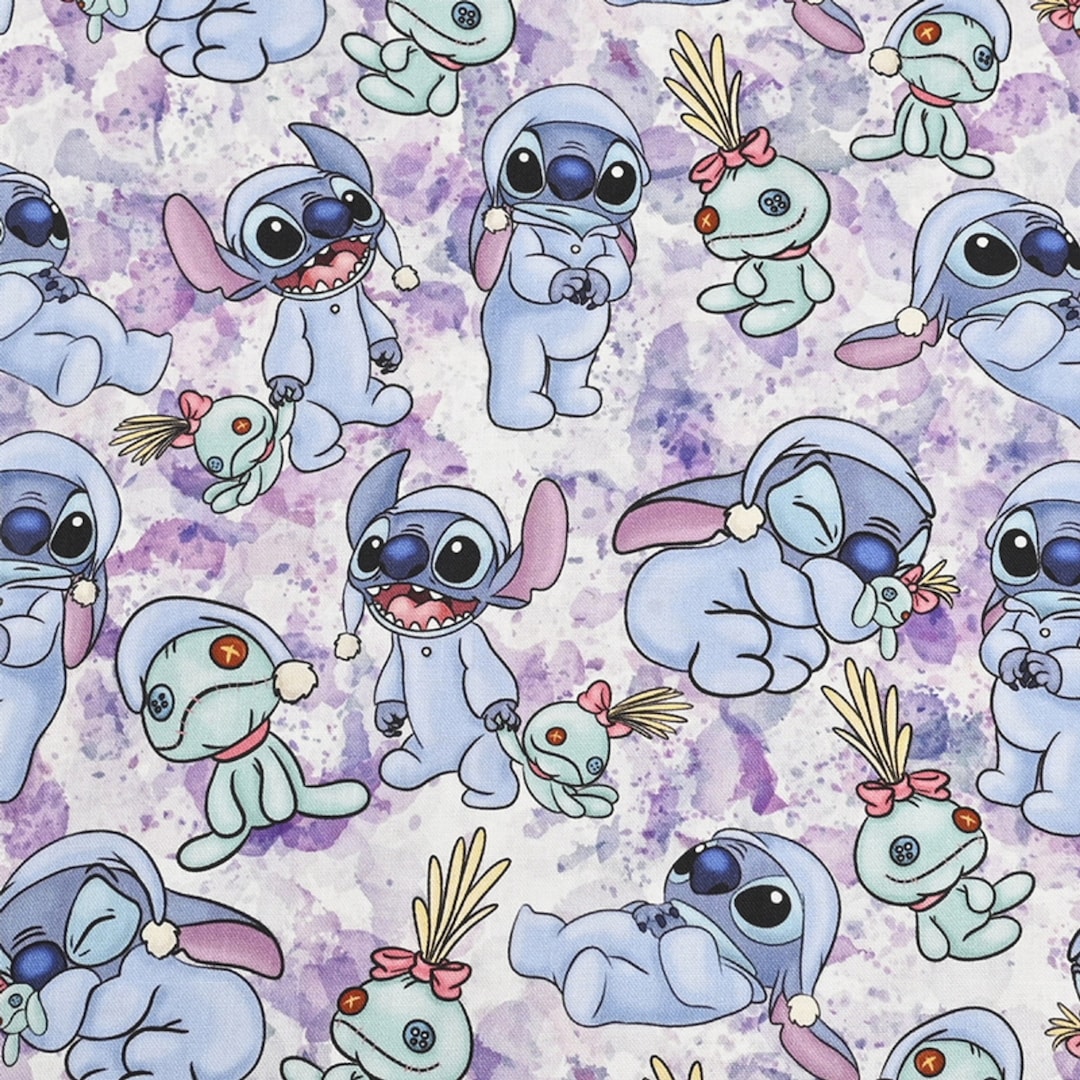 Disney Characters Fabric Stitch Fabric - Lilo & Stitch Fabric - Cartoon ...