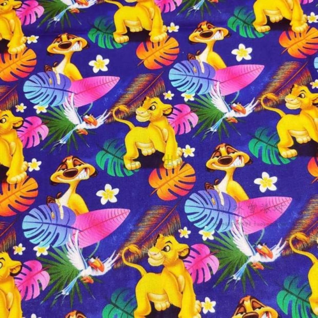 Lion King Fabric Lion Simba Mufasa Cotton Cartoon Fabric 100% Cotton ...