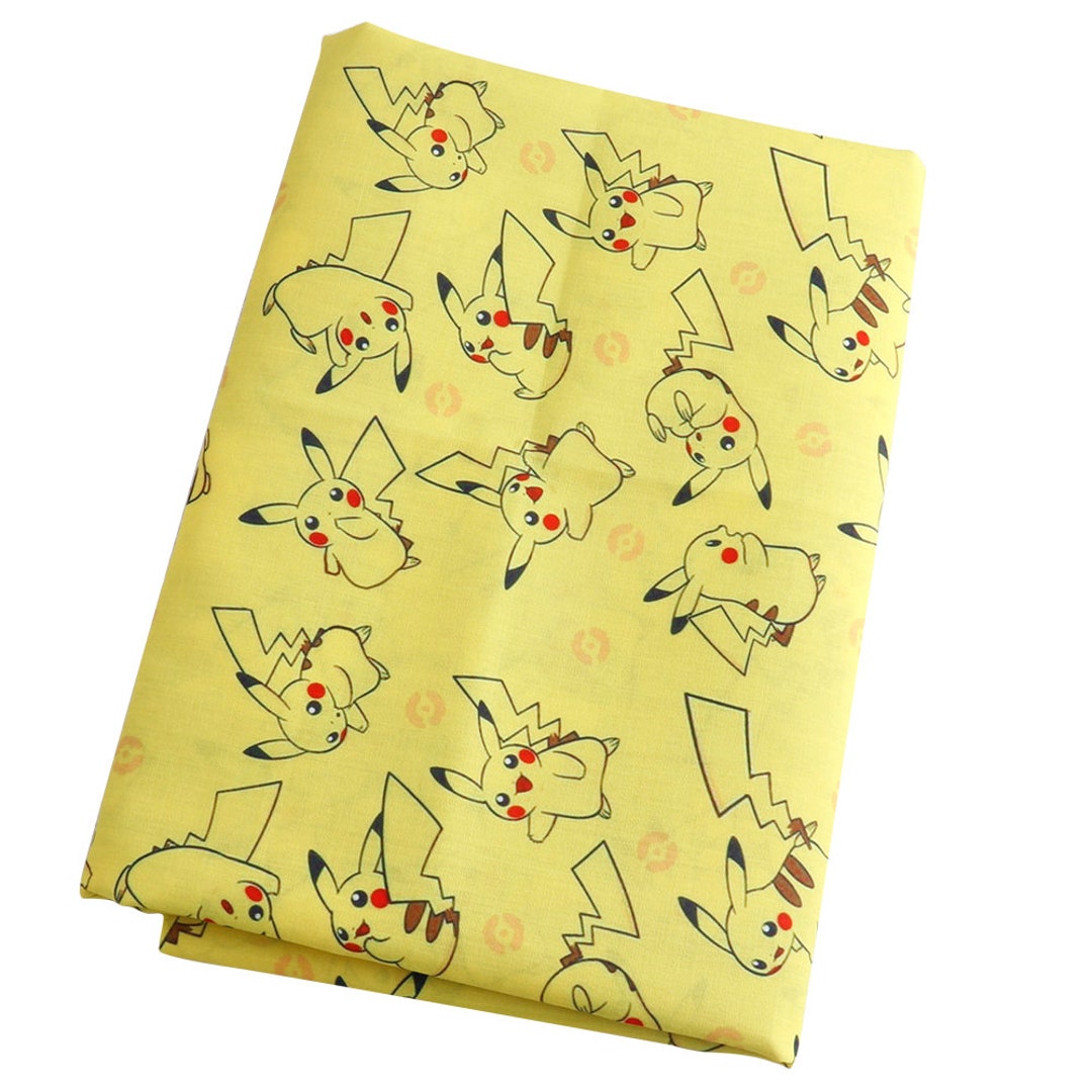 Cute Japanese Fabric, Pikachu Fabric, Polyester and Cotton Fabric, 70% Cotton, Monster Fabric ...