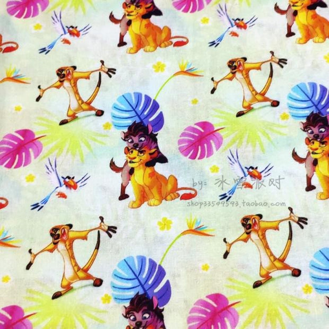 Lion King Fabric Lion Simba Mufasa Cotton Cartoon Fabric 100% Cotton ...