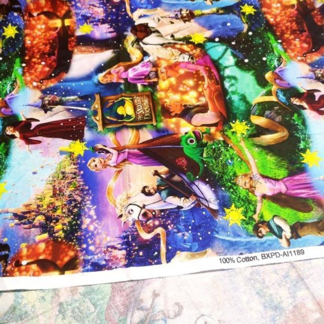 Disney Princess Fabric Princess Aurora Snow White Jasmine Ariel Belle ...