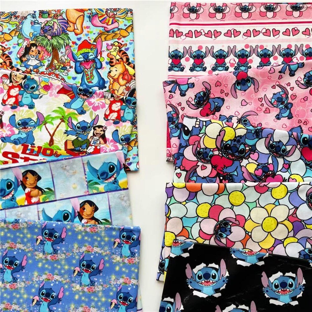 Disney Characters Fabric Stitch Fabric - Lilo & Stitch Fabric - Cartoon ...
