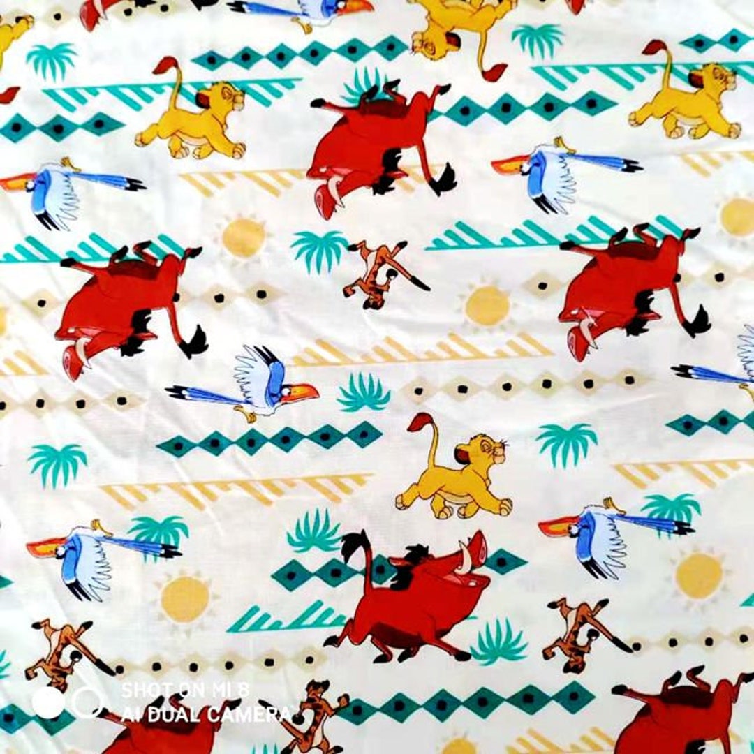 Lion King Fabric Lion Simba Mufasa Cotton Cartoon Fabric 100% Cotton ...