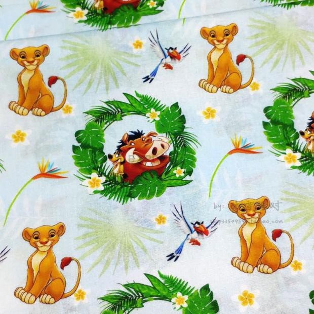 Lion King Fabric Lion Simba Mufasa Cotton Cartoon Fabric 100% Cotton ...