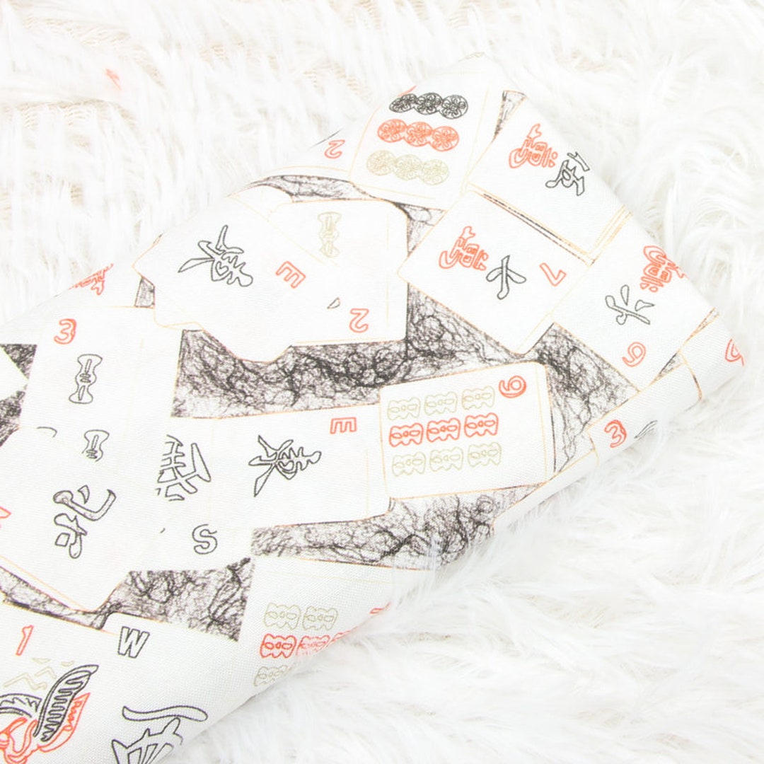 Classic Game Fabric Mahjong Tiles Games Fabric Cotton Fabric by the ...