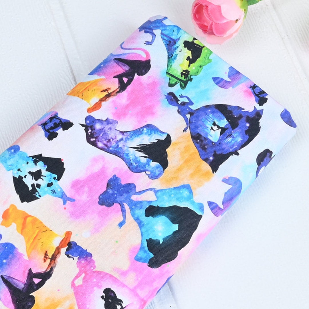 Disney Princess Fabric Princess Aurora Snow White Jasmine Ariel Belle ...