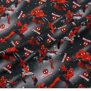 Spiderman Fabric Marvel Superhero Fabric 100% Cotton Fabric Anime ...