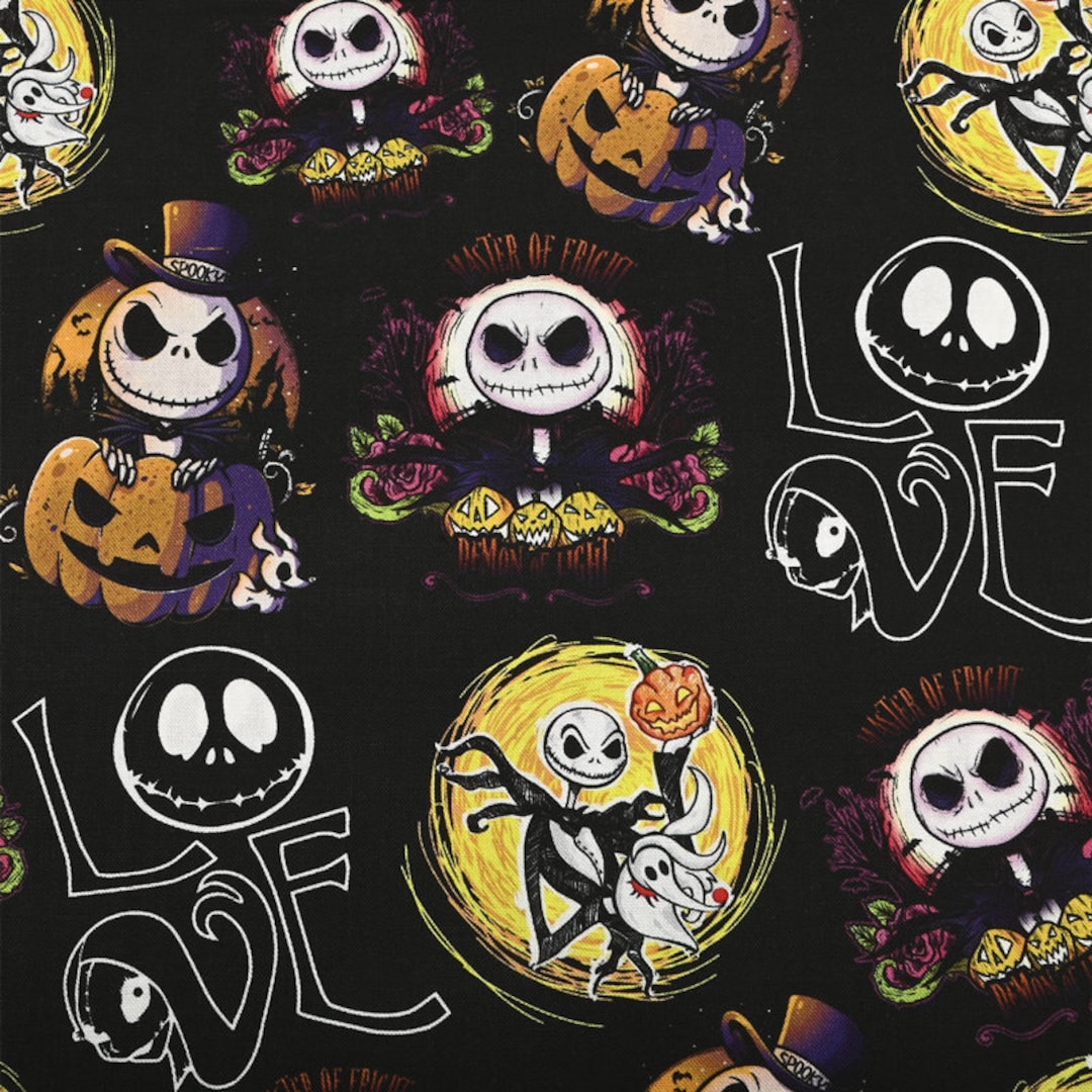Buy The Nightmare Before Christmas Fabric Cartoon Character Fabric 100% ...