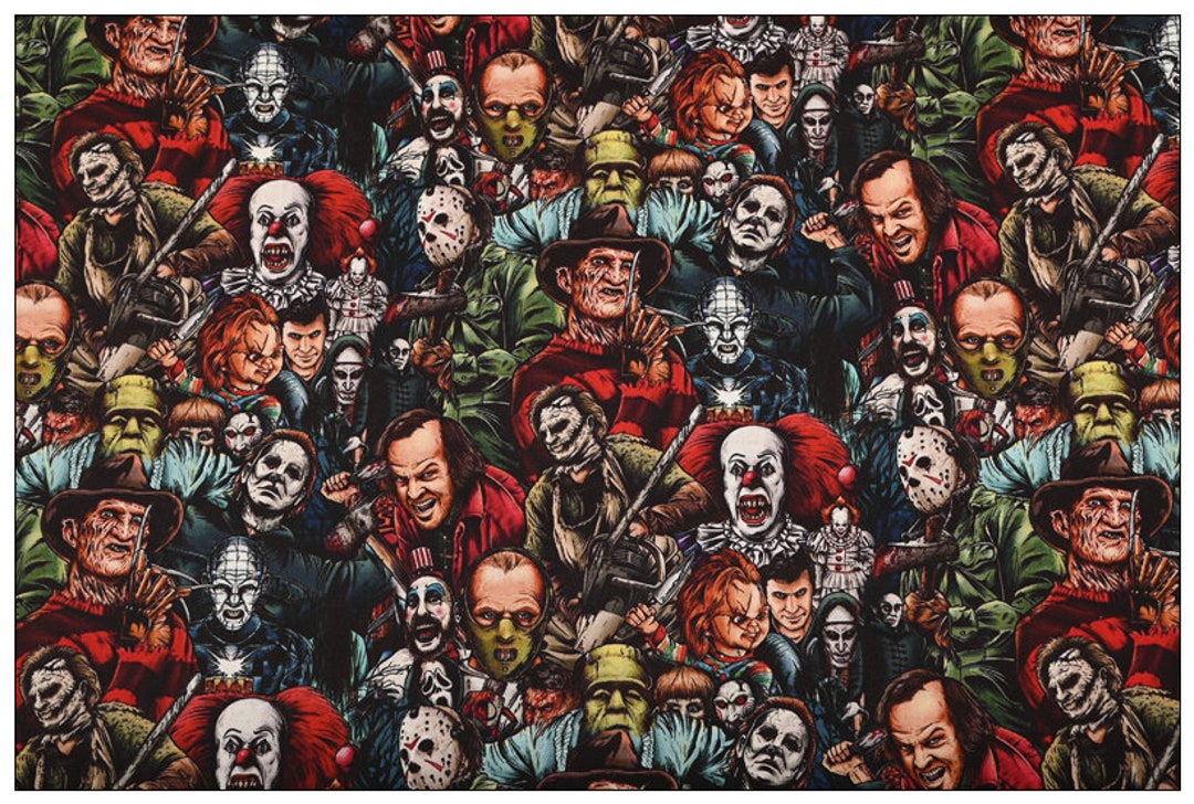 Halloween Fabric, Gothic Fabric, Jason Fabric, Freddy Fabric, Chucky ...