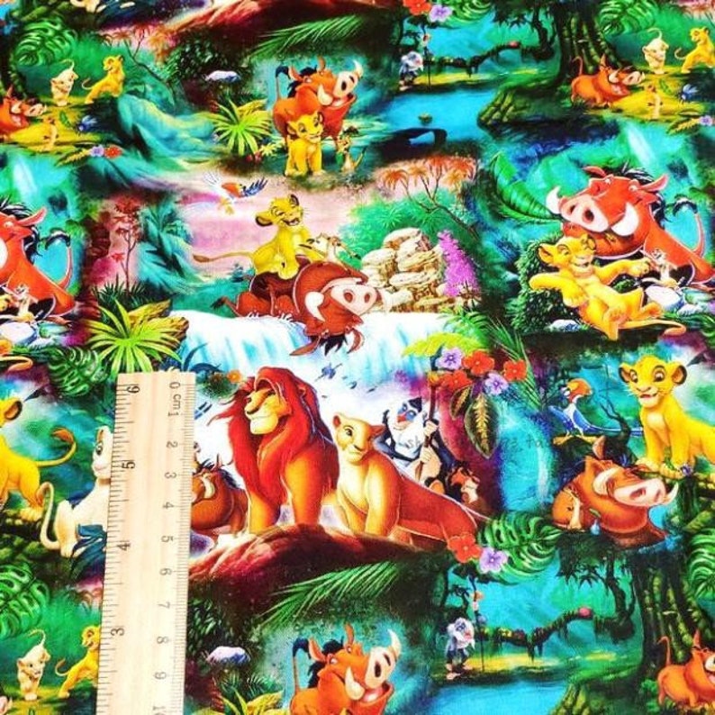 Lion King Fabric Lion Simba Mufasa Cotton Cartoon Fabric 100% Cotton ...