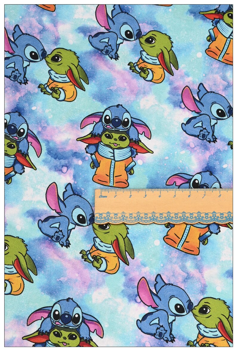 Disney Characters Fabric Stitch Fabric - Lilo & Stitch Fabric - Cartoon ...