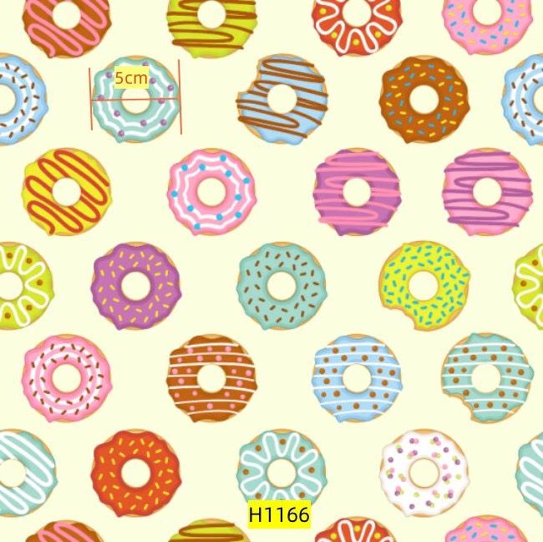 Doughnut Fabric for Coffee Lover Fabric | Tarbucks Coffee Fabric | 100% ...