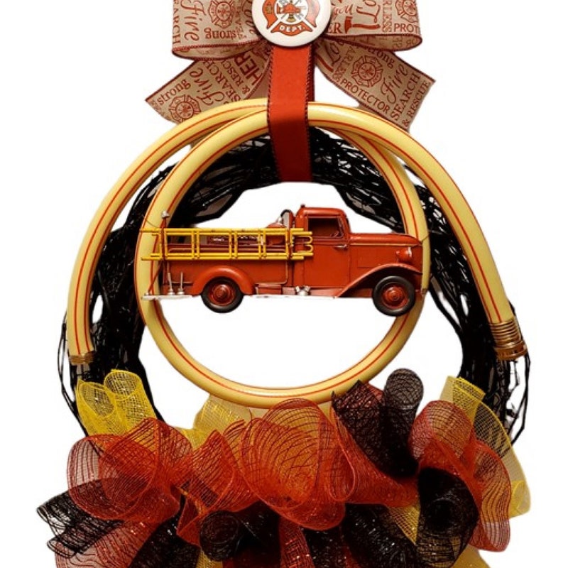 Firefighter Wreath - Etsy