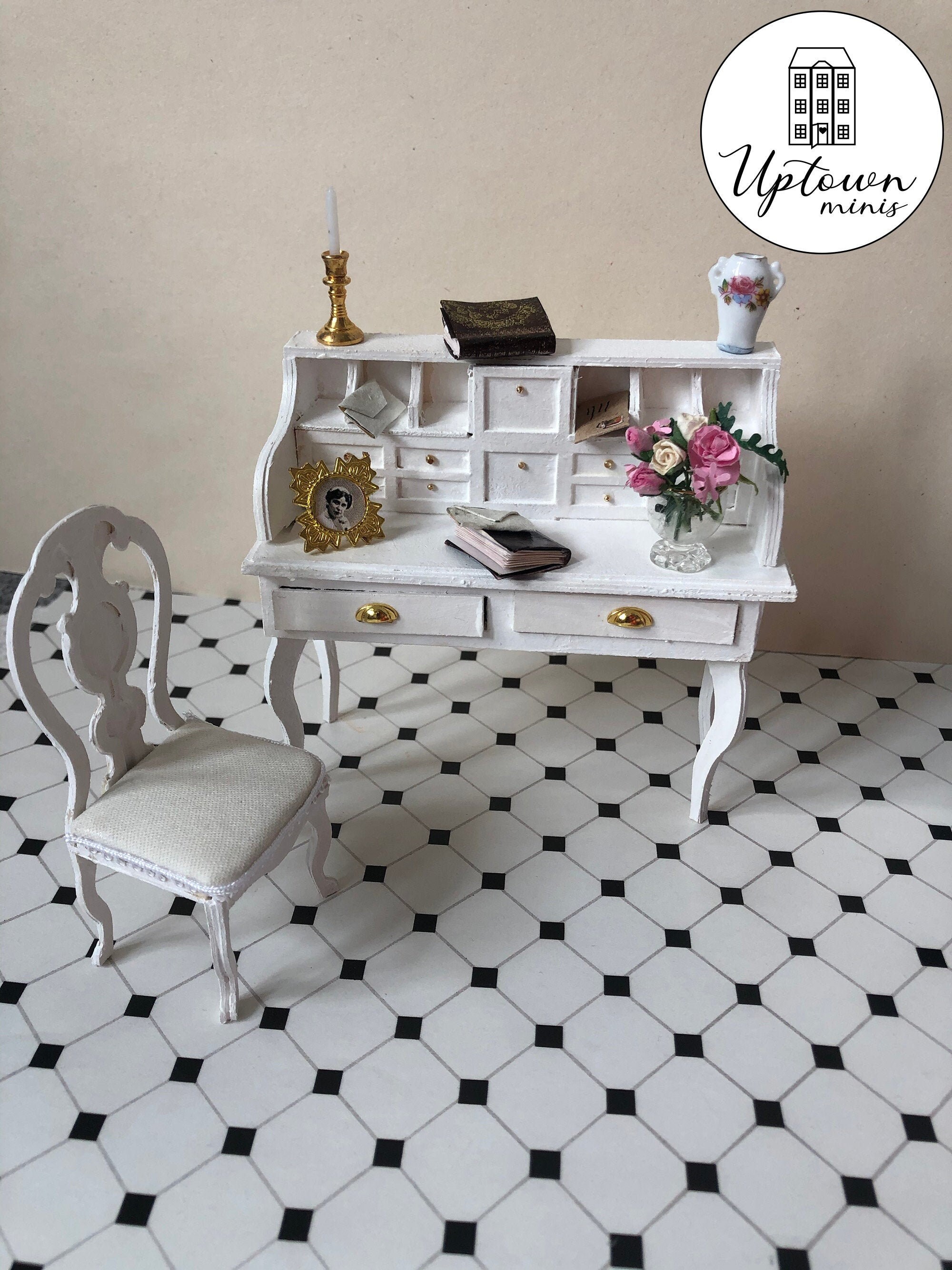 SVG File for a Miniature Writing Bureau in 1:12 Scale - Etsy