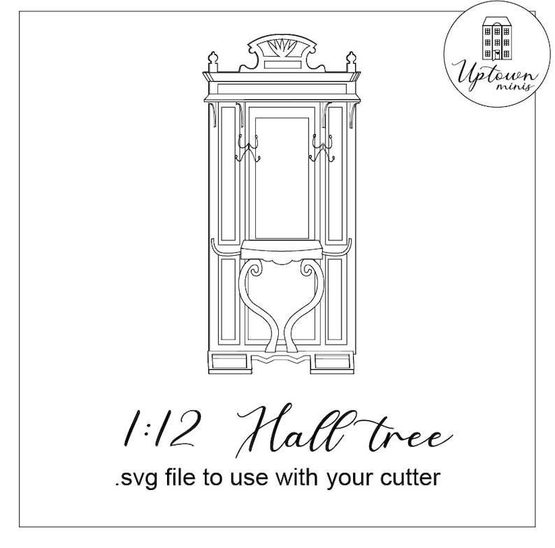 SVG File for a Hall Tree in 1:12 Scale - Etsy